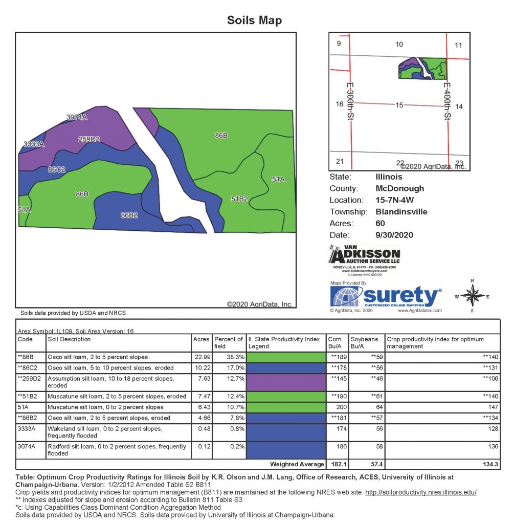 Land Auction - 505.75 Surveyed Acres – 7 Tracts - Prime Farmland ...
